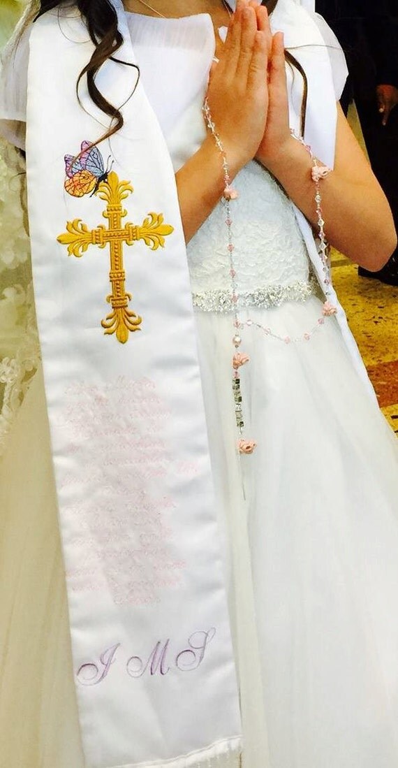 First Communion or Confirmation Stole by FaithThreads on Etsy