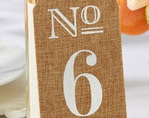 Popular items for burlap table numbers on Etsy