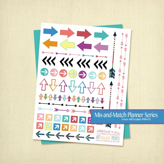 Printable Planner Stickers Arrow Stickers EC Life Planner