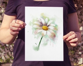 White daisy painting | Etsy