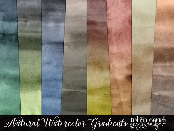 Watercolor Digital Paper Pack Natural by ClikchicDesign on Etsy