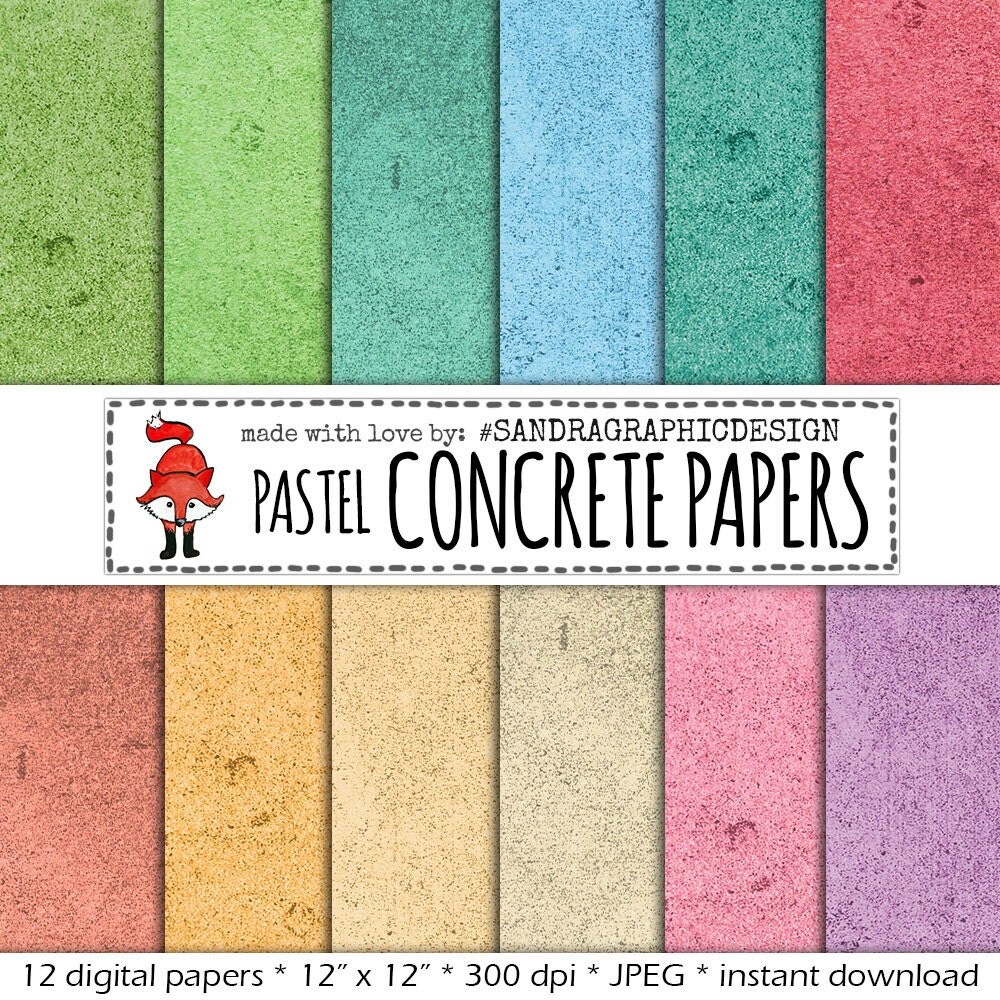 Digital paper: “CONCRETE PASTEL” with digital papers with concrete ...
