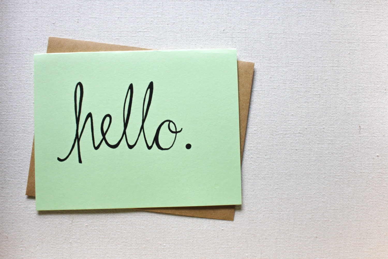 Handwritten Greeting Card Hello. by WorthandBeauty on Etsy