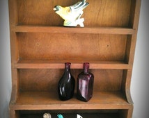 Vintage Wood Spice Rack Primitive Knick Knack Farm Rustic Cottage Chic ...