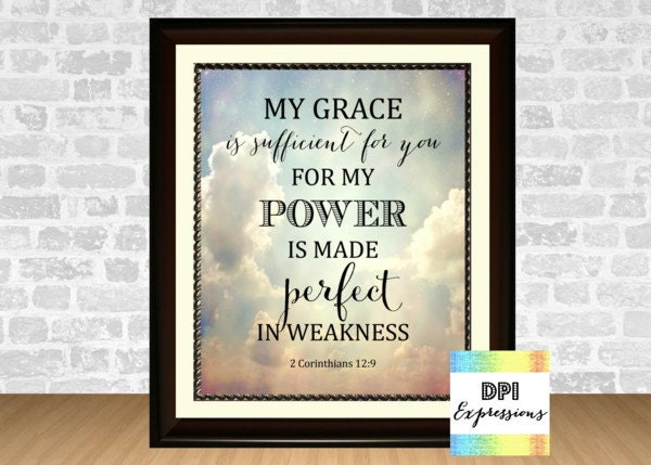 Bible Verse Art Print My Grace Is Sufficient For You 2
