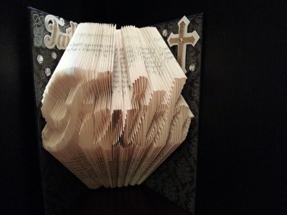 Faith Folded Book: Faith Gift Religion Gift by LettersToHomeDecor