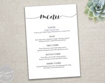 Unique menu template related items | Etsy