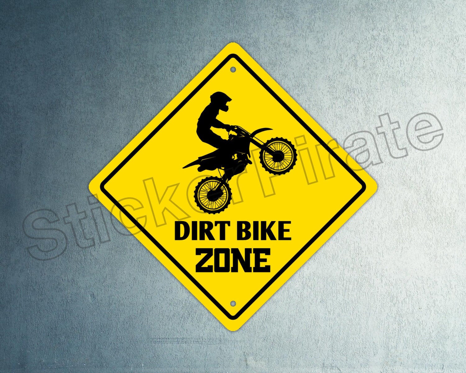 Dirt Bike Zone 12 x 12 Aluminum Novelty Sign