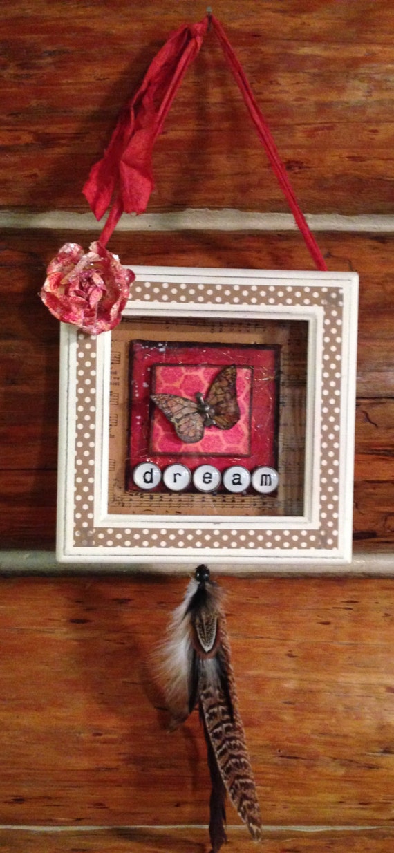 DREAMS ALTERED ART shadow box mixed media by ThePokeyPoodle