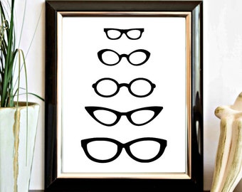 Eyeglass Printable Wall Decor Spectacles Wall Art Eye