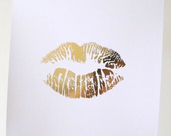 Gold foil lips | Etsy