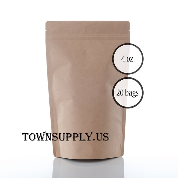 20 4 oz. natural Kraft bags food safe packaging by TownSupply 20 4 oz. natural Kraft bags food safe packaging by TownSupply