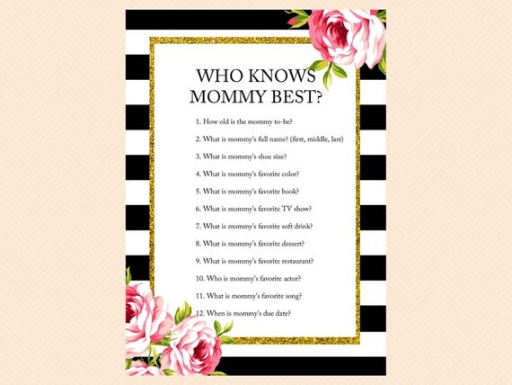 Who knows mommy best How well do you know mom by MagicalPrintable