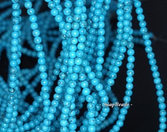 3mm Turquoise Gemstone Sky Blue Round 3mm Loose Beads 16 inch