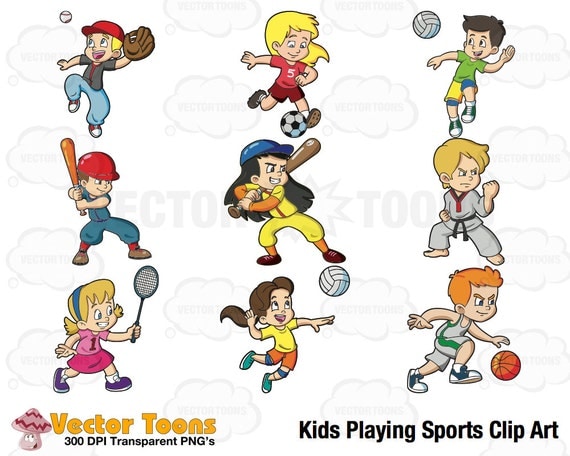 Kids Playing Sports Clipart Kids Playing Sports Clip Art Digital