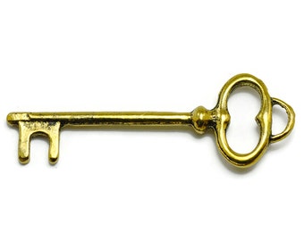 Gold skeleton key | Etsy