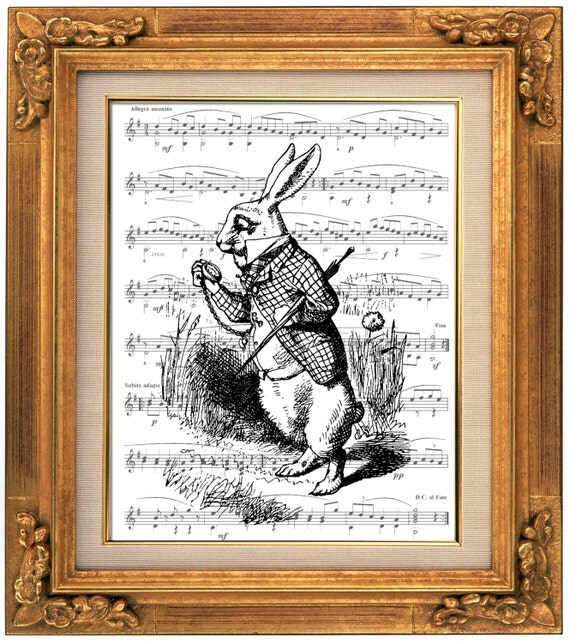 The White Rabbit I'm Late Alice in Wonderland by ExtraordinaryArt