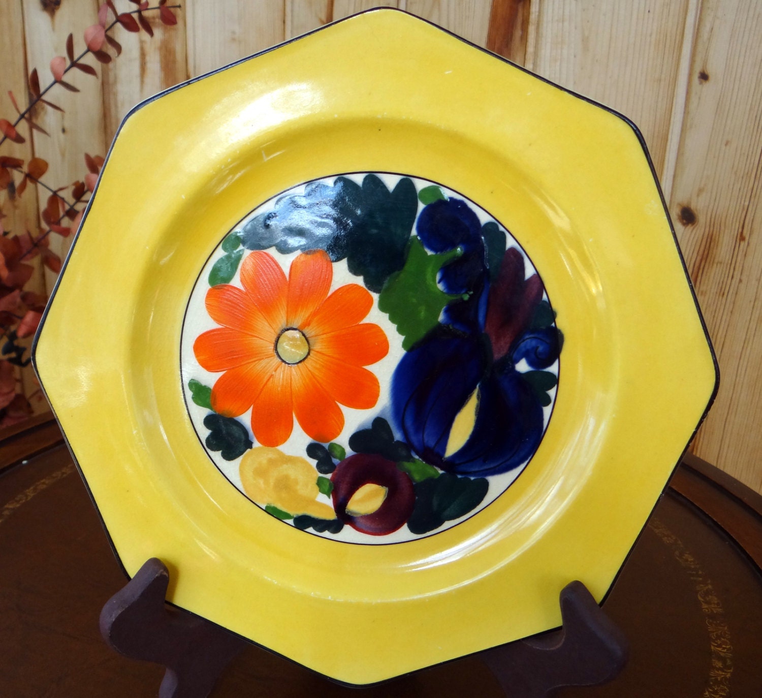 1930's Royal Adams Titian Ware Handpainted Brocade/Damask