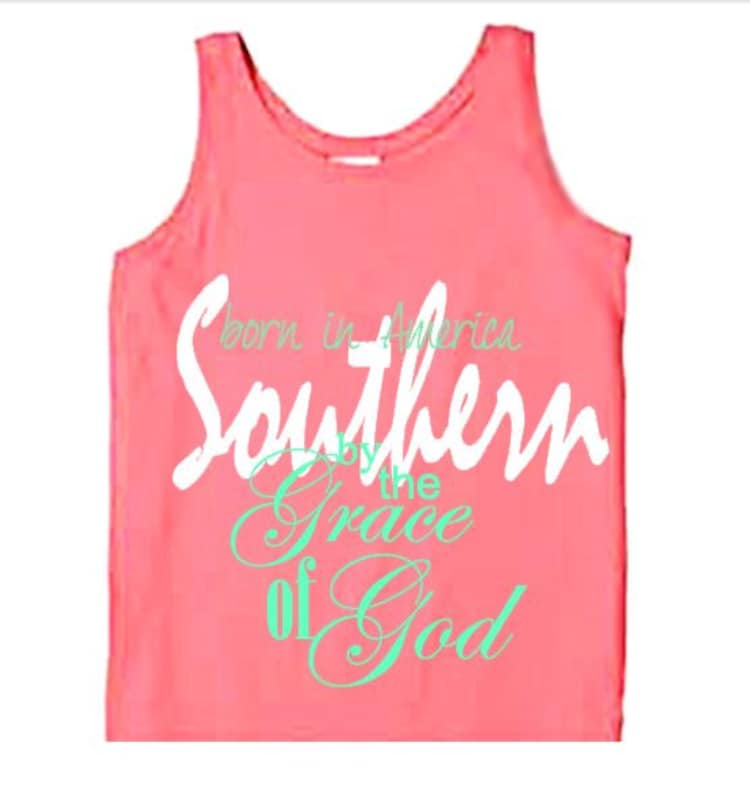 Southern tank top Southern by the Grace of God Tank by Baileywicks