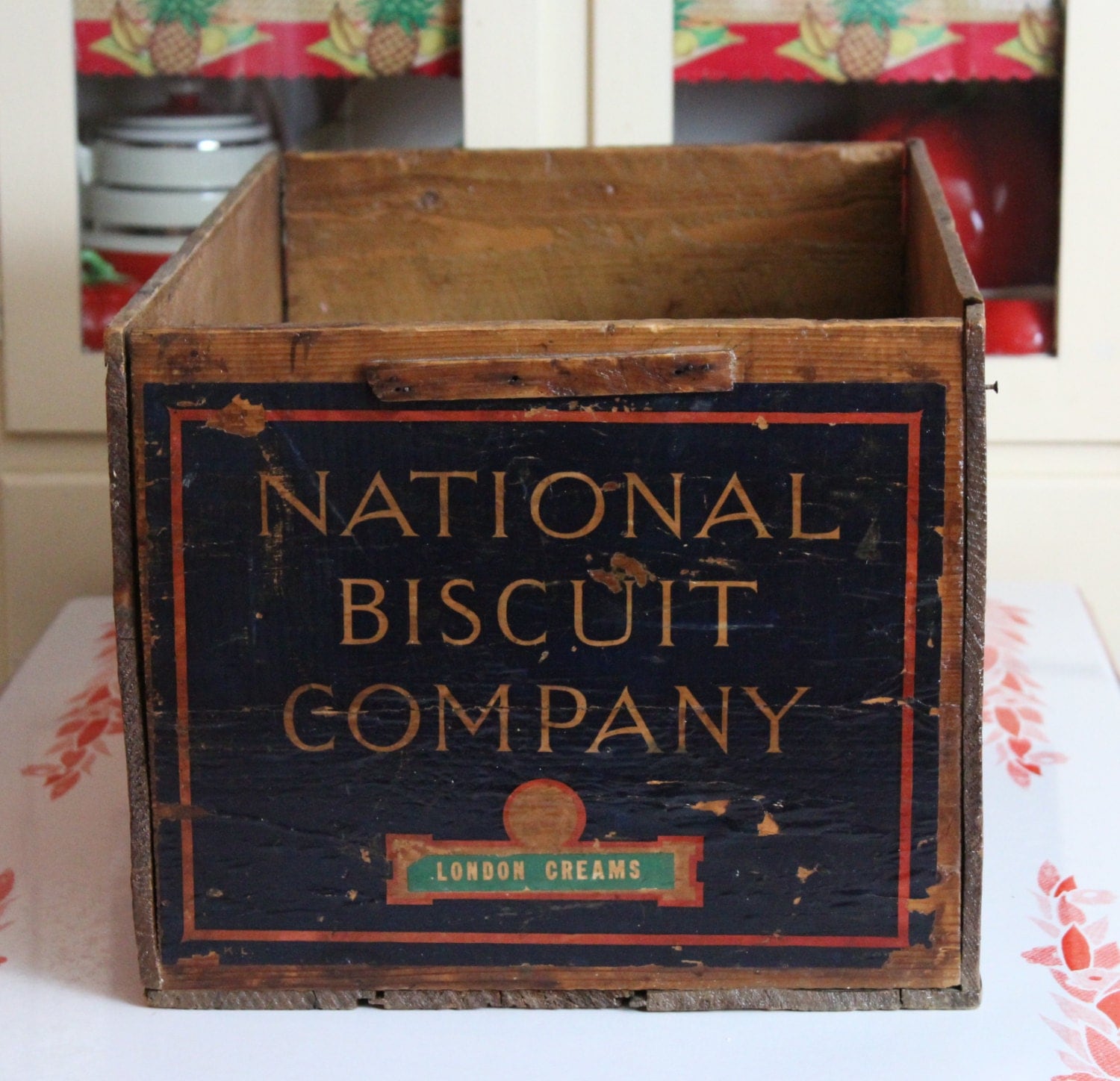 Antique Biscuit Crate, Wood Storage Box, National Biscuit Company ...