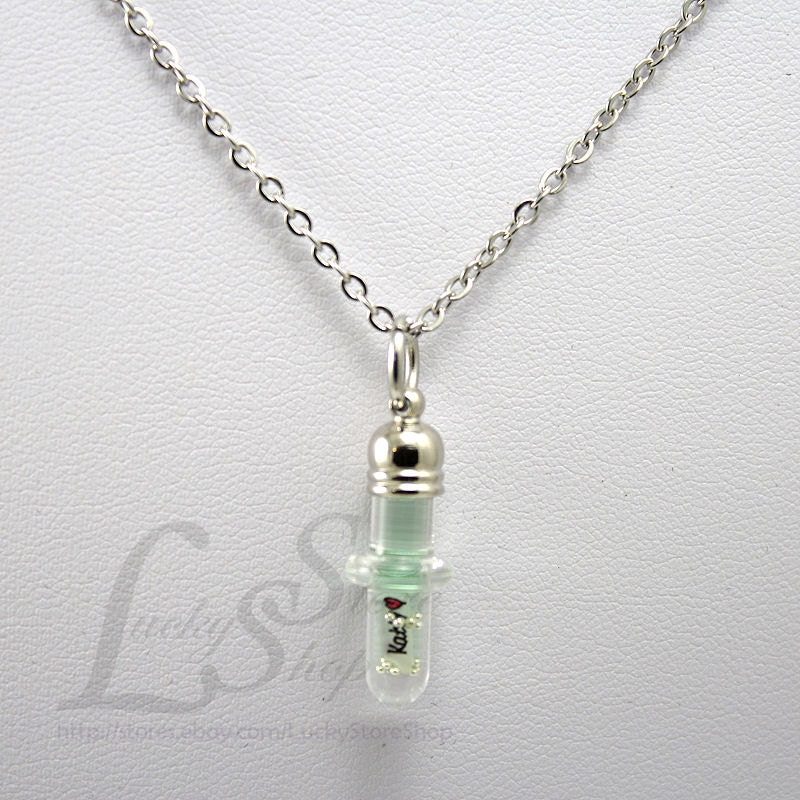 Personalized Custom Name or Word on Rice in Bamboo Glass Tube