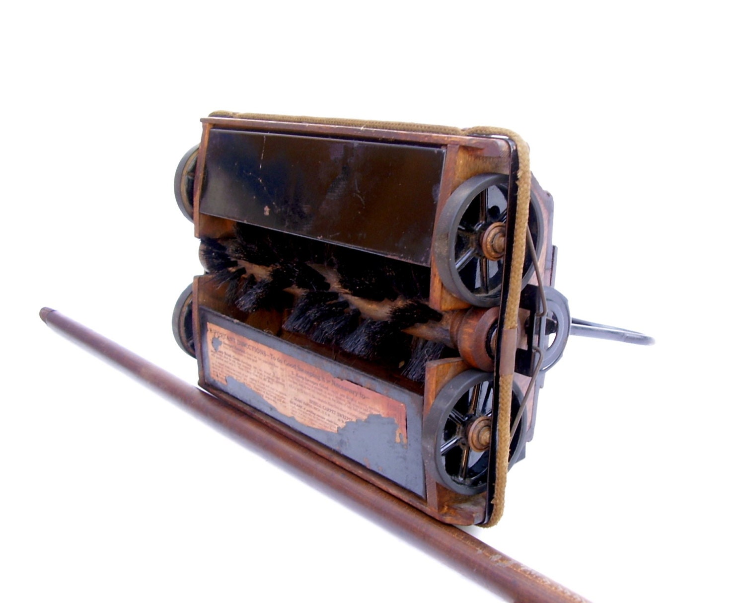 Antique Bissell Rug & Floor Sweeper Wood Handle 1800s Works