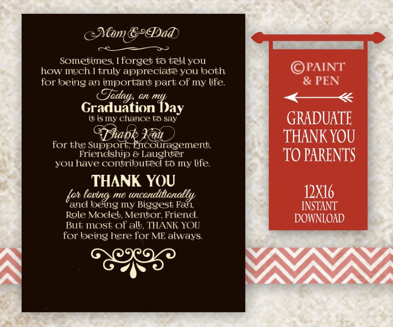 Graduation Thank You To Parents