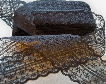 Black lace trim | Etsy