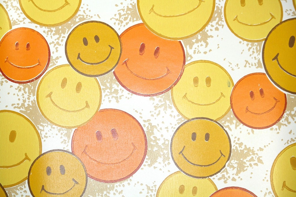 Retro Wallpaper by the Yard 70s Vintage Wallpaper - 1970s Orange and ...