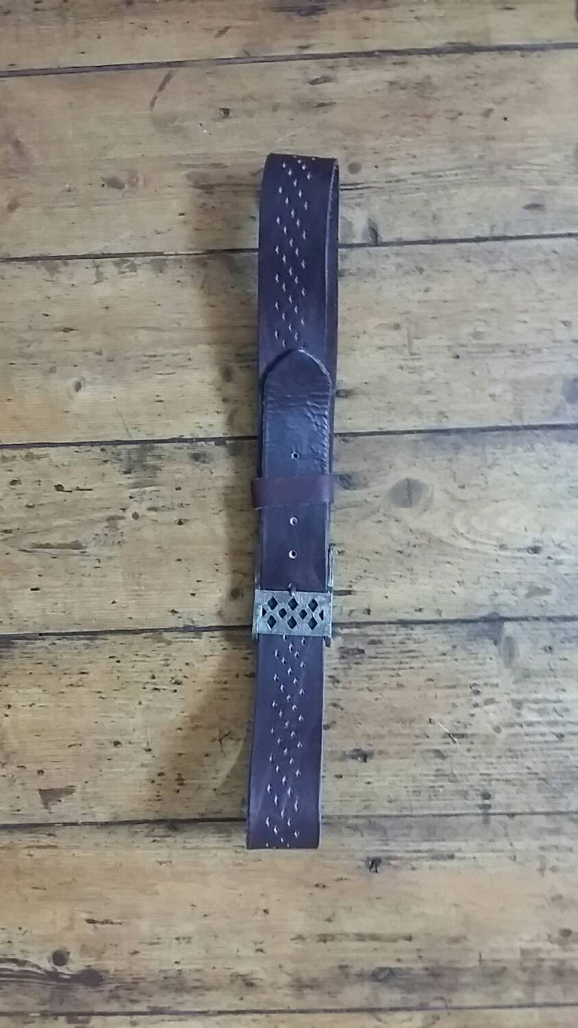 Hip belt brown tooled leather waist belts hippie ladies festival ...