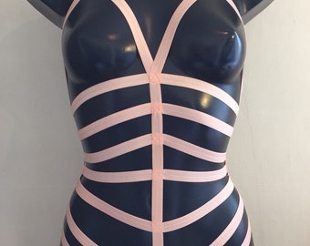 Strappy bondage garter belt/ body cage/ fetish lingerie/