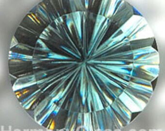 Swirly Teal Stained Glass Jewel 35mm by HarmonyGlassKen on Etsy