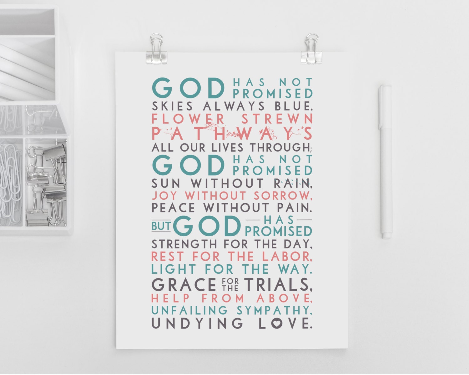 God has promised. Hymn. Printable Design. 11x14 to print on