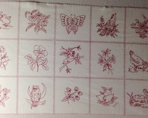 Unique redwork fabric related items | Etsy