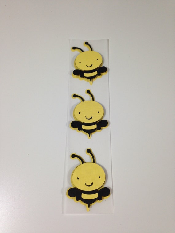 Set of 12 Yellow and Black BUMBLE BEE STICKERS Baby