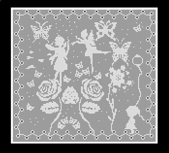 Fairy Garden Filet Crochet pattern pdf by Thenortherngypsie