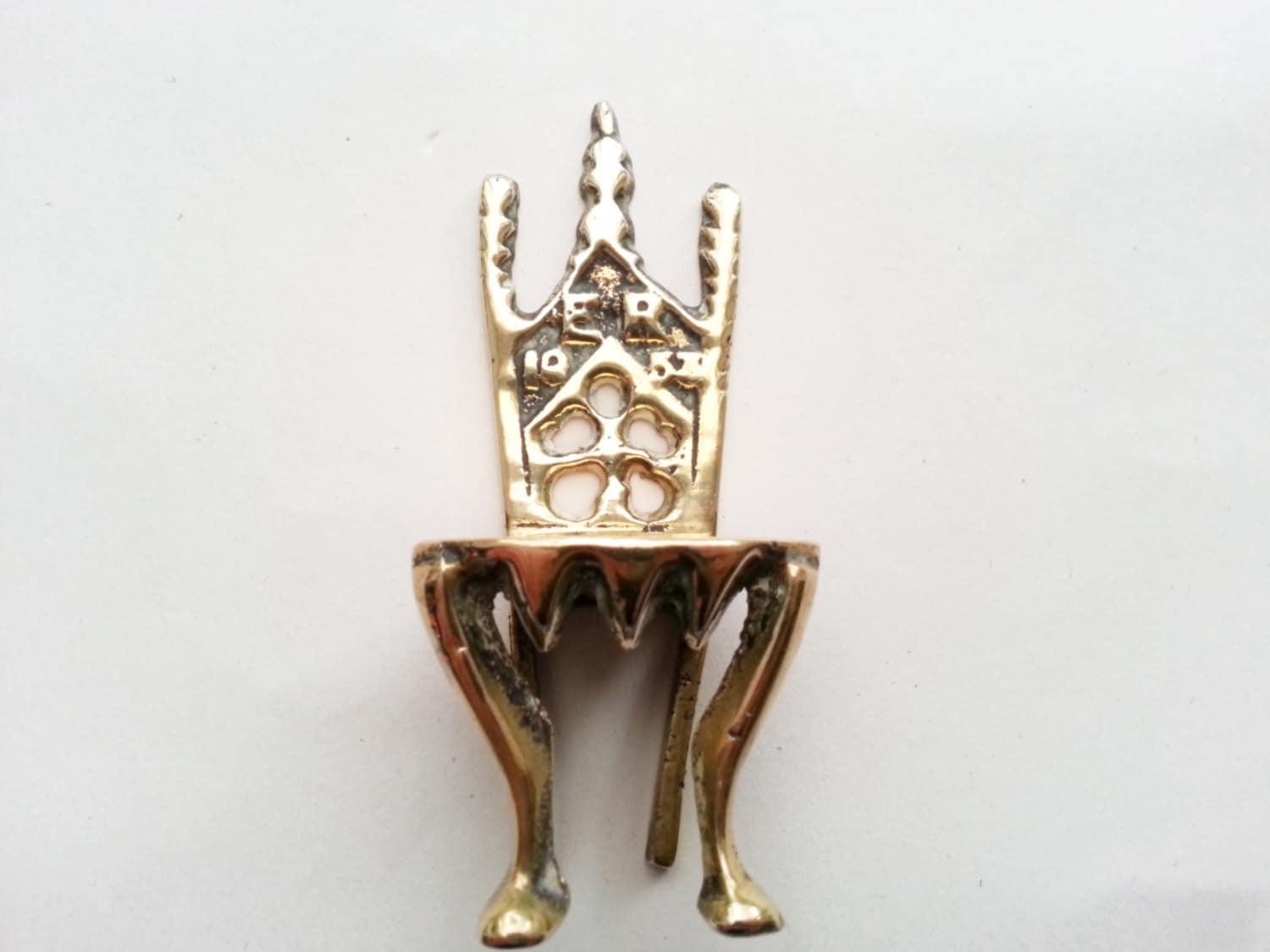 Shiny Miniature Throne Dolls House Furniture Brass Throne Dollshouse ...