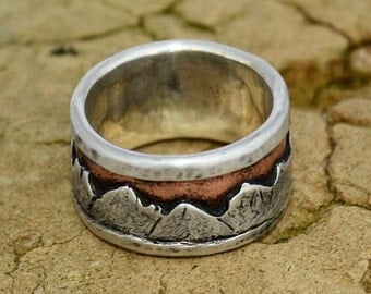 Mountain range ring | Etsy