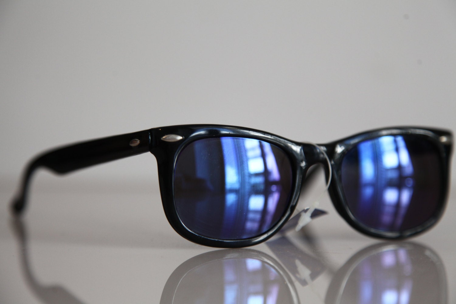 Vintage 90s Black Frame, Metallic Blue-Black lenses. OPTICON’S. Made in ...