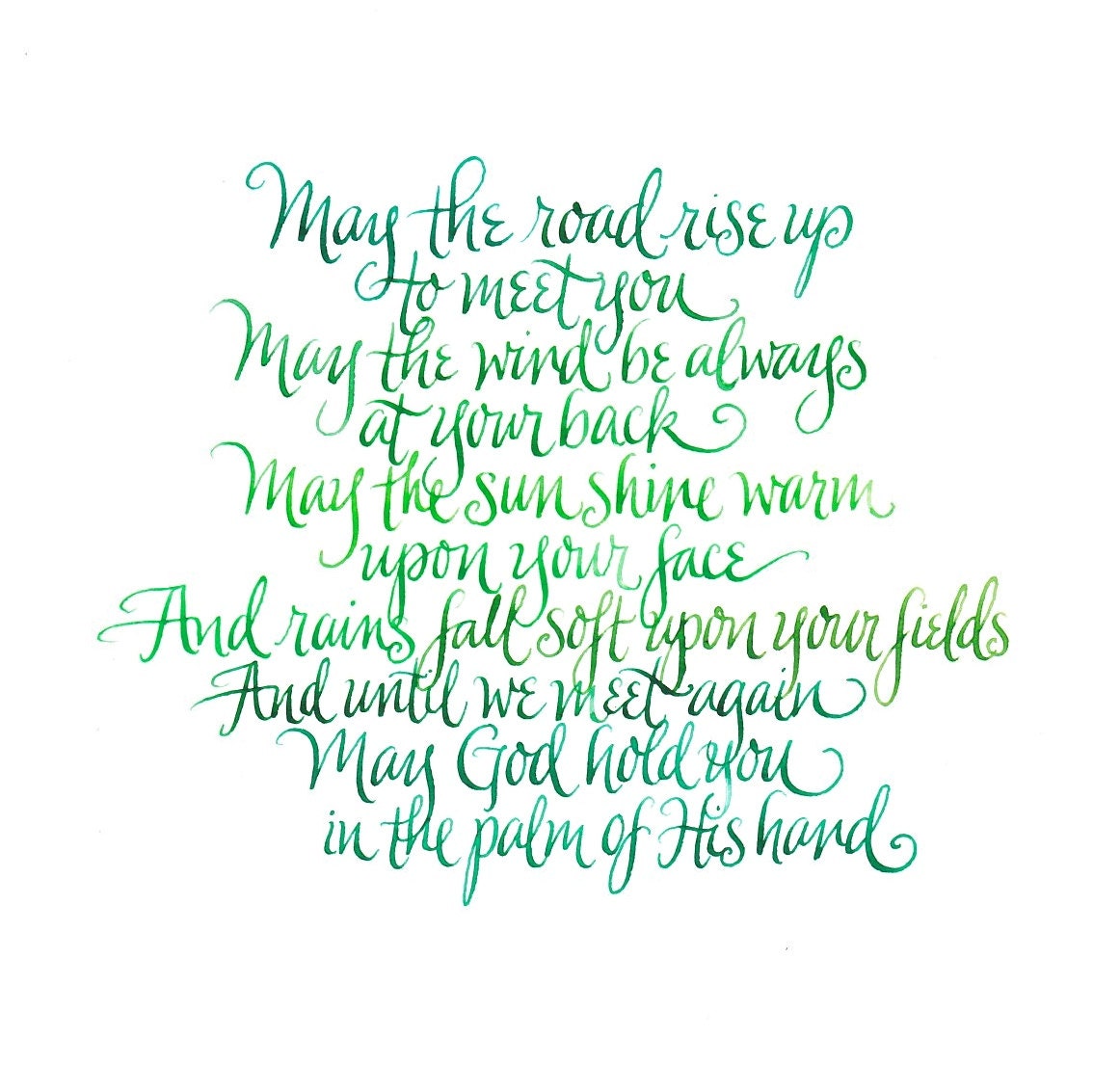 Irish Blessing handwritten calligraphy print