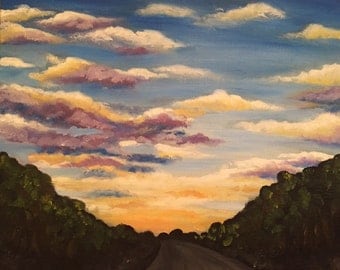 Items similar to The Road Home, a colorful screenprint on Etsy