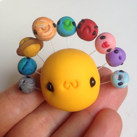 Solar System Project Cute Little Sun and Stars Clay Fimo
