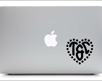Custom Monogram Vinyl Macbook Stickers Mac Decal by FineArtDecals