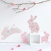 Patterned Rabbit Wall Decals fabric stickers not vinyl