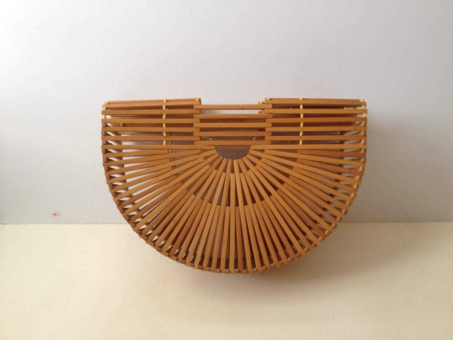 Vintage 50's Bamboo Handbag/ 50's Purse/ 50's