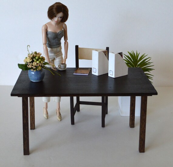 1:6 scale table_modern dollhouse furniture_wooden playscale