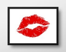 Popular items for lip wall art on Etsy