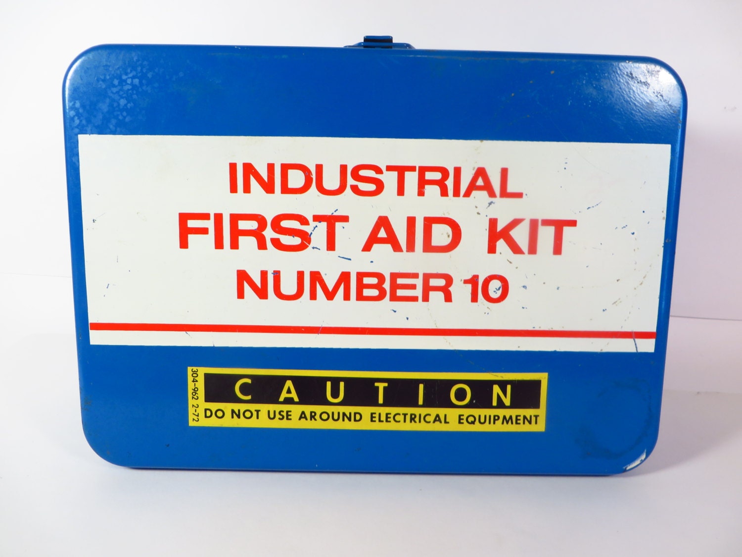 Vintage Blue Metal First Aid Kit – Industrial First Aid Wall Kit ...