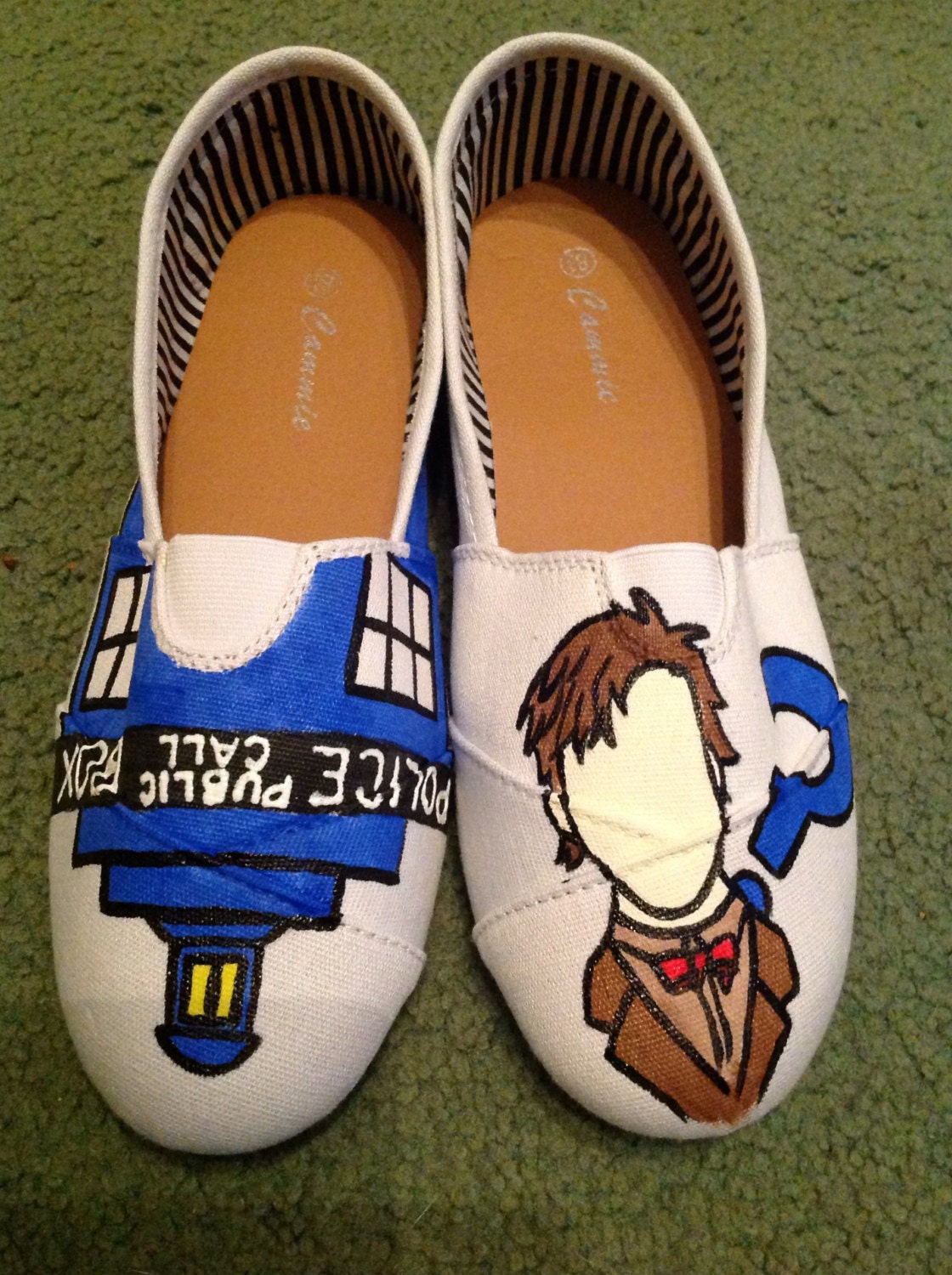 Dr Who 11th Doctor Hand-Painted Shoes by HandmadebyFoxieB on Etsy