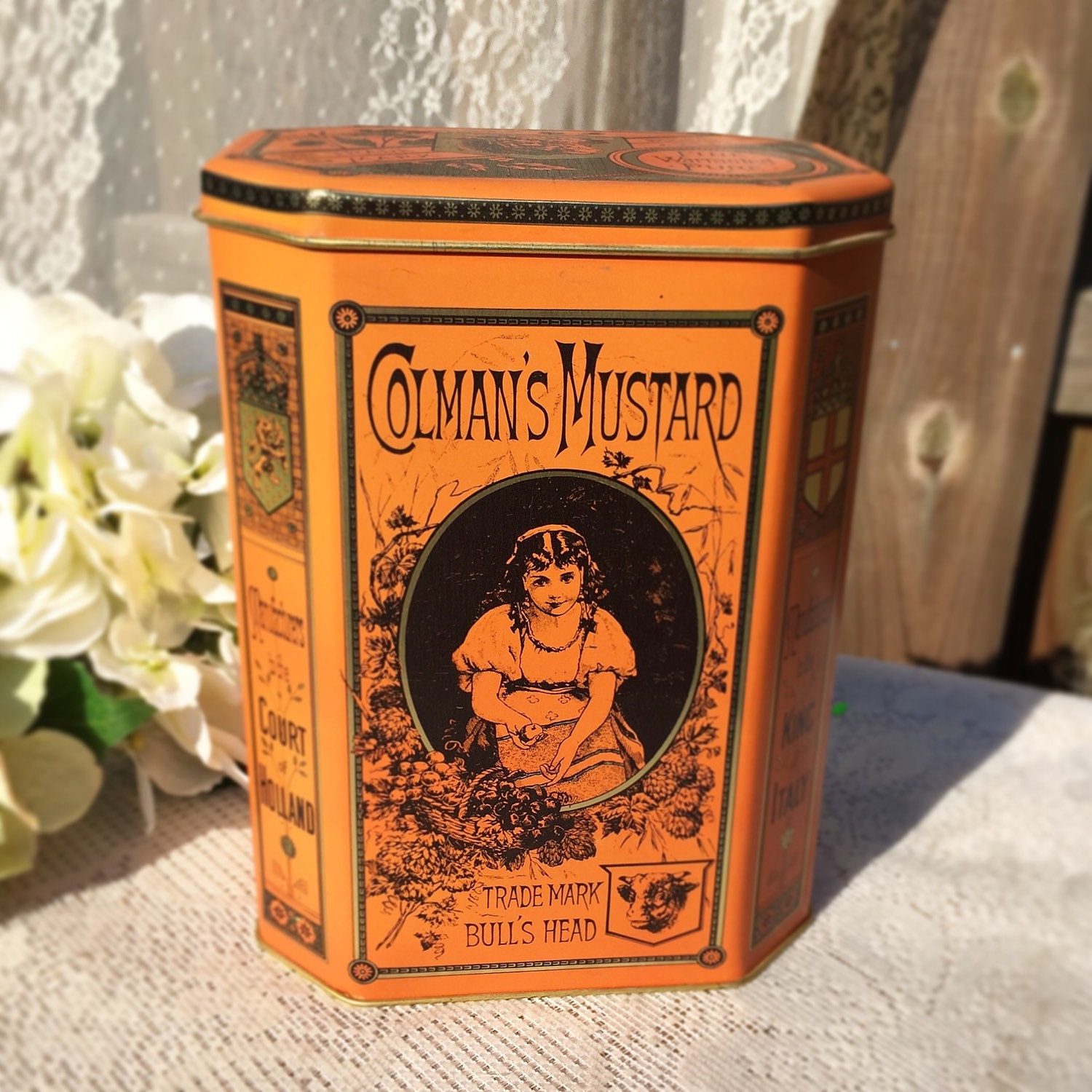 Vintage Colman’s Mustard tin box, Collectable, Decorative, kitchen ...